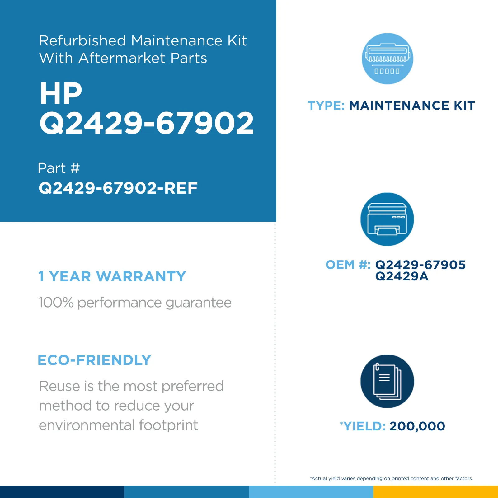 Remanufactured HP Q2429-67904 Maintenance Kit with Aftermarket Parts ...